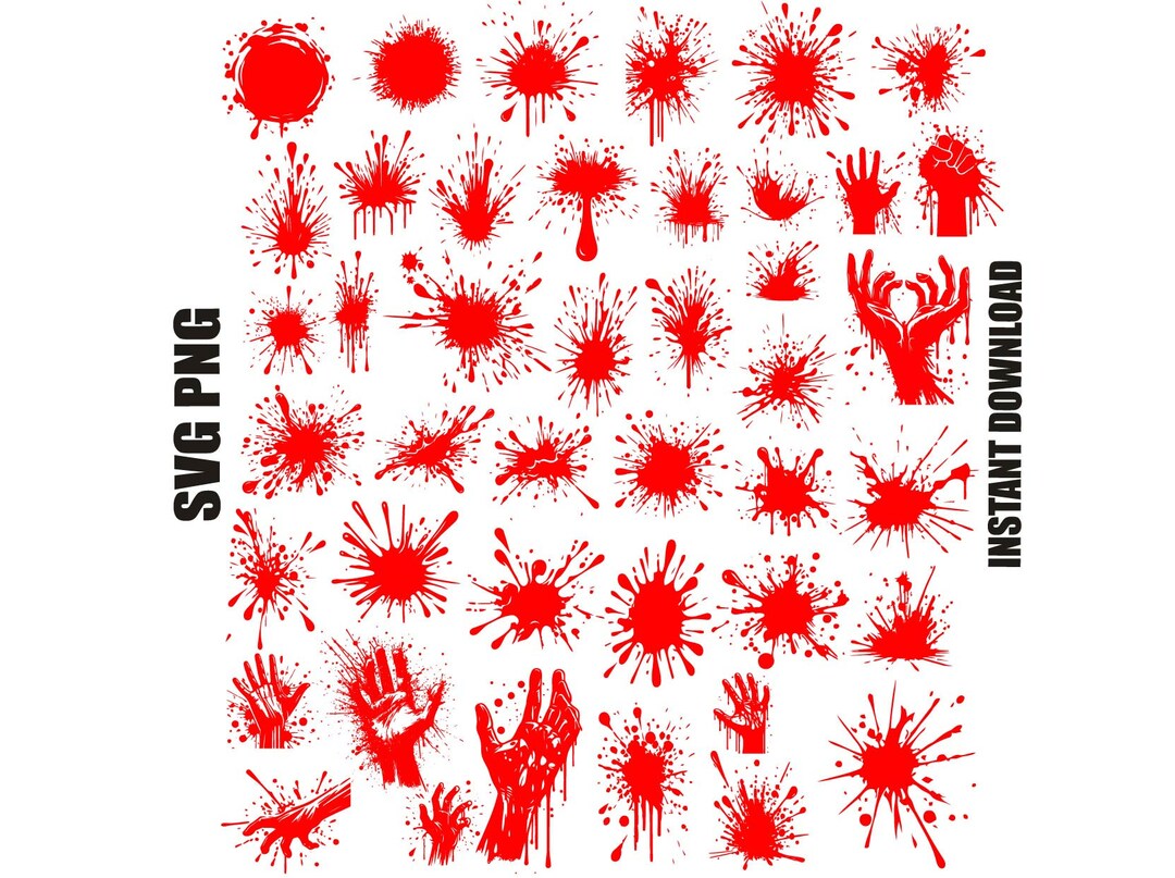 Blood Splatter Svg, Blood Splash SVG, Splash Paint Svg,dripping Blood ...