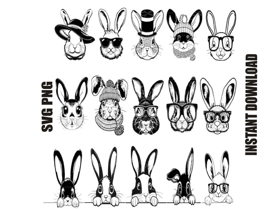 Rabbit Svg Bunny Svg Peeking Rabbit Svg Cute Rabbit Head Svg Easter