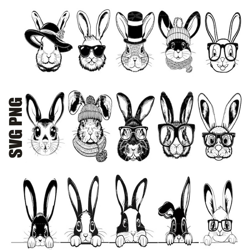 Rabbit Svg - Etsy