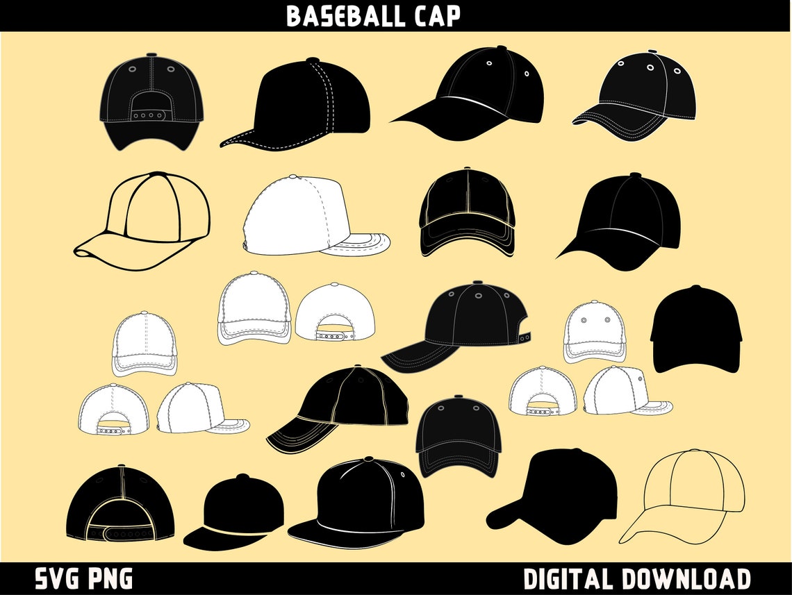 Baseball Cap SVG Bundle Baseball Cap SVG Baseball Cap - Etsy