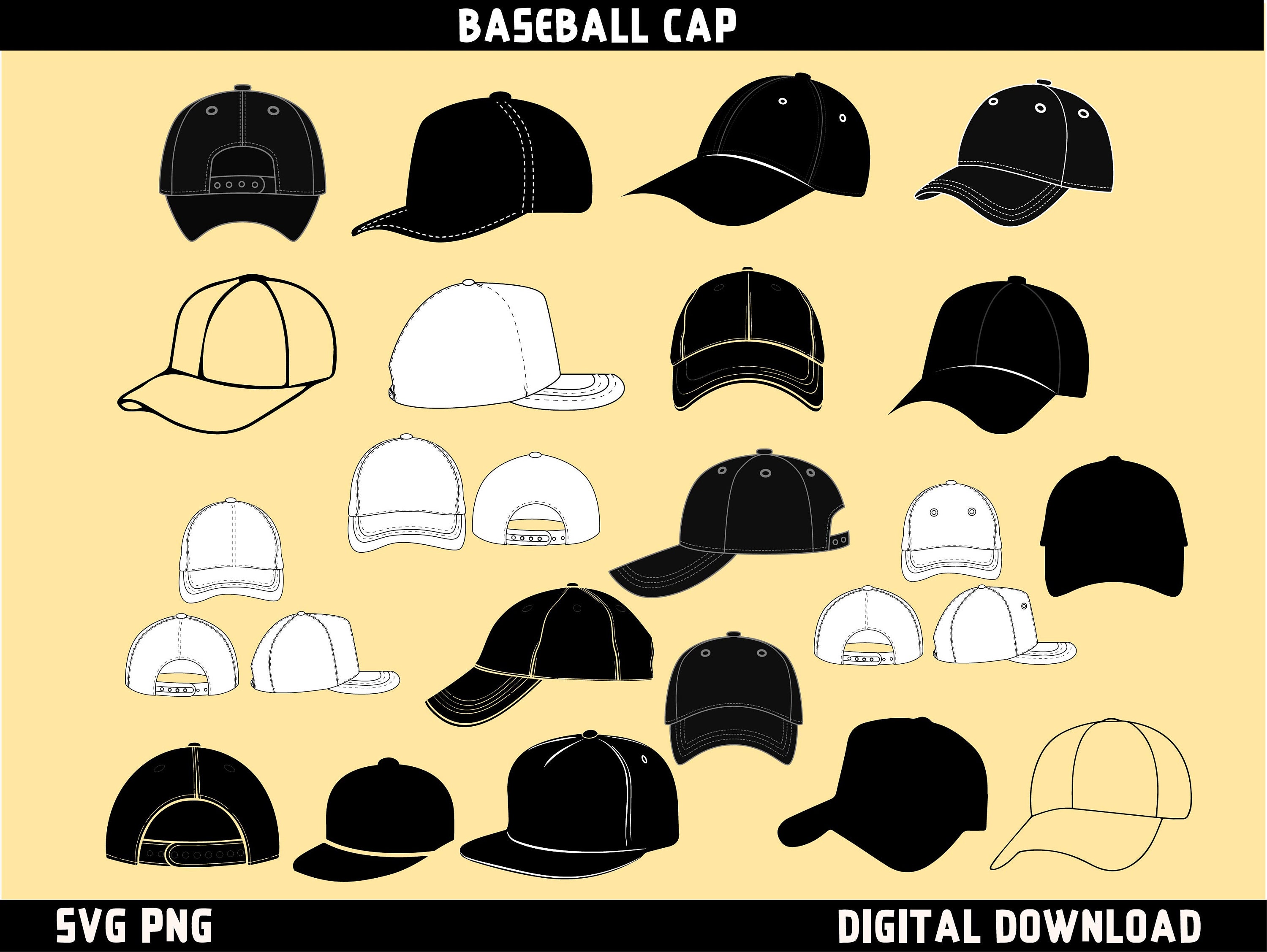 Baseball Cap SVG Bundle Baseball Cap SVG Baseball Cap - Etsy Canada