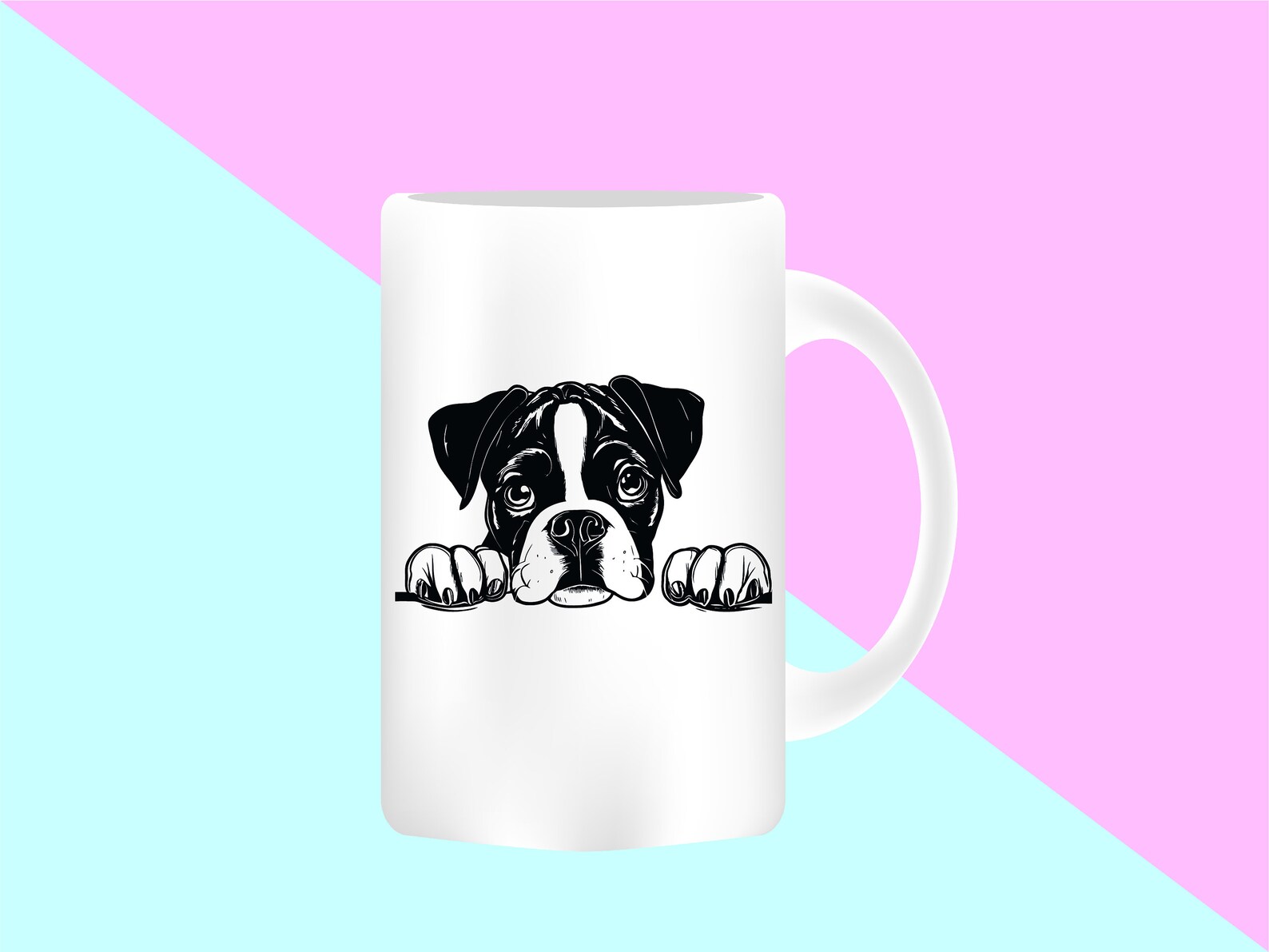Boxer Dog SVG, Boxer Dog Head Svg, Boxer Dog Peeking Svg, Boxer Dog ...