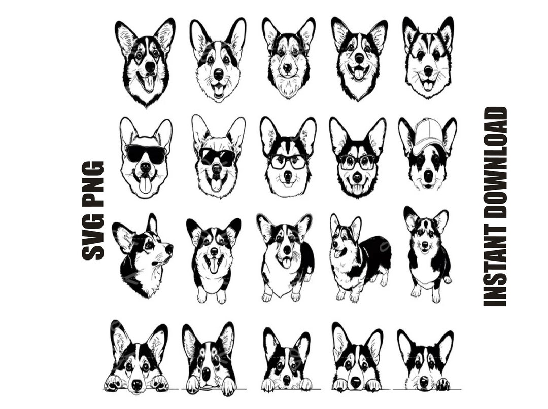 Corgi Svg, Corgi Png, Corgi Head Svg, Corgi Clipart, Peeking Corgi Svg ...