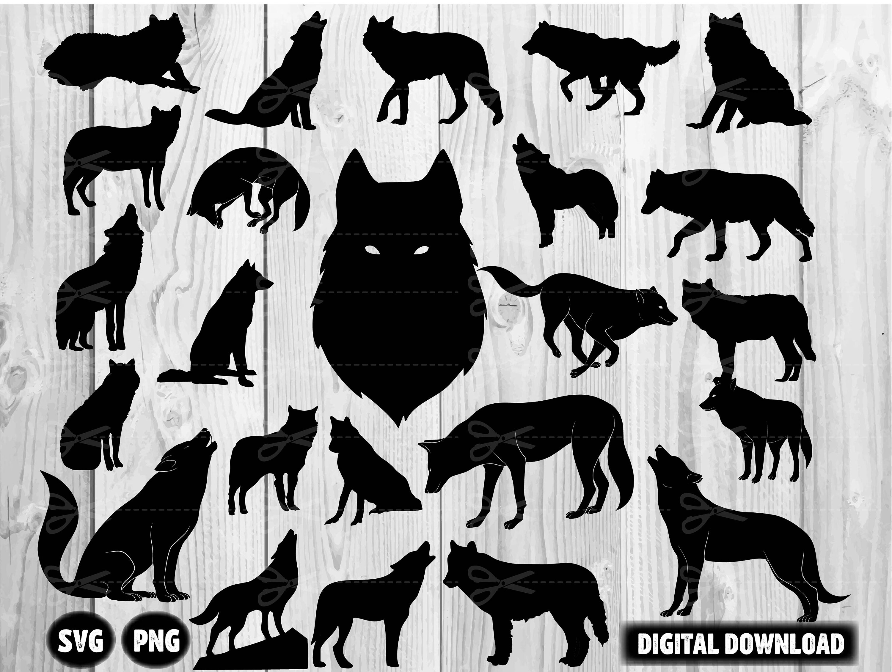Lobo aullador svg lobos svg lobo svg lobo png silueta de - Etsy España