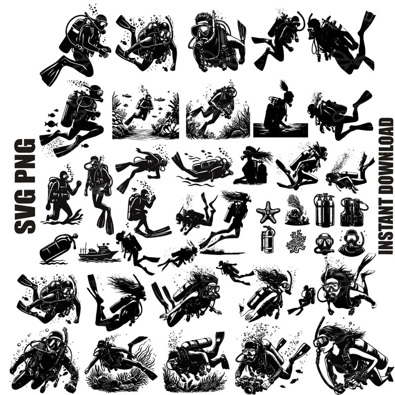 Scuba Diving Svg - Etsy