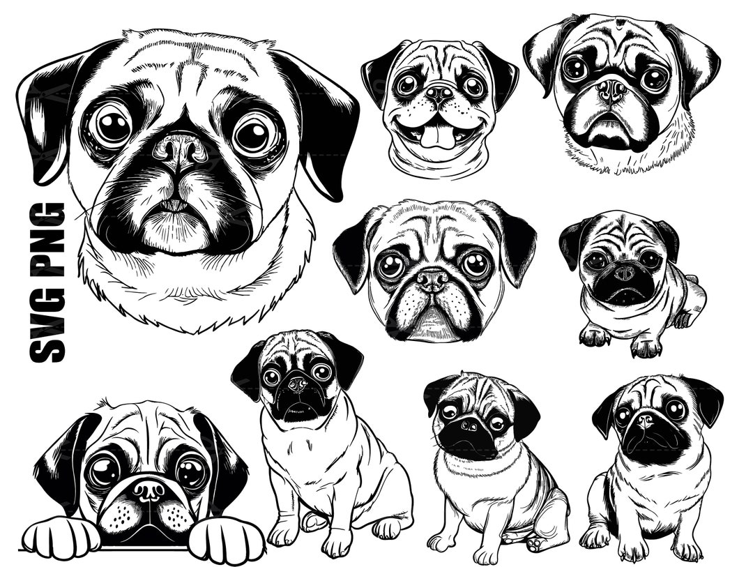 Puggle SVG Puggle Png Puggle Dog Svg Puggle Dog Head Svg - Etsy