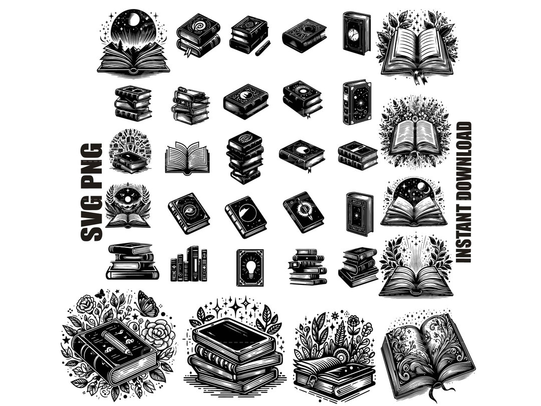 BOOKS SVG, BOOKS Svg Cut Files for Cricut, Book Svg Cut Files,book Png ...