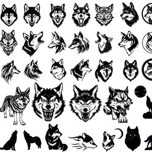 Wolf SVG Bundle Wolf Head Svg Wolf Face Svg Howling Wolf - Etsy