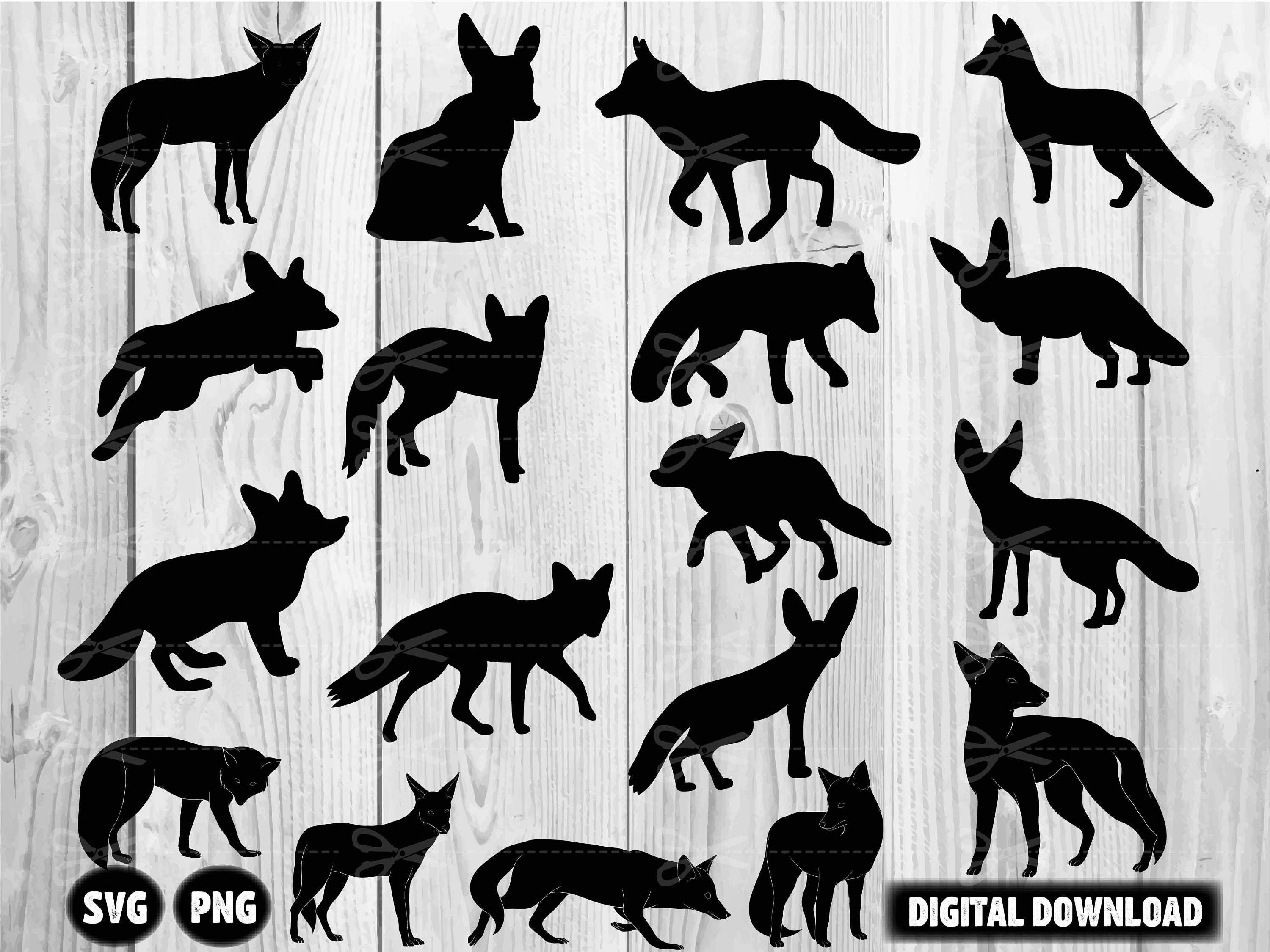 Fox Svg Fox Silhouette Fox Clipart Fox Cut Files for - Etsy Hong Kong