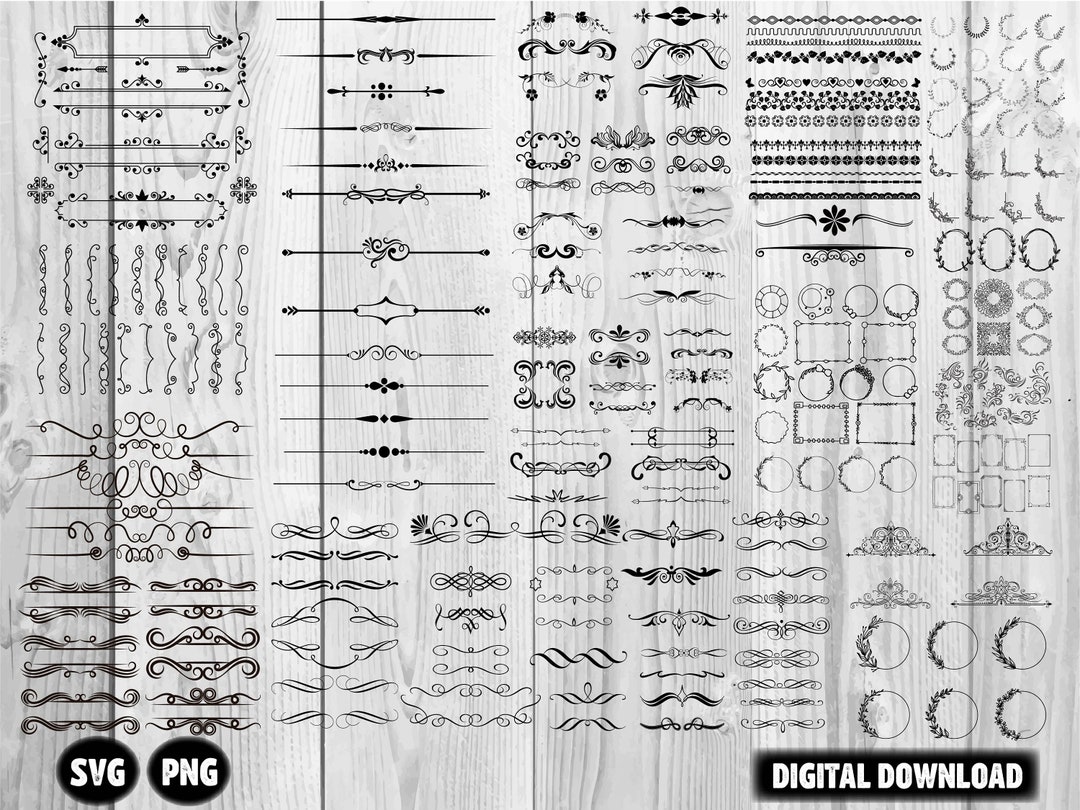 Decorative Elements SVG Ornaments Svg Flourishes SVG Swirls - Etsy