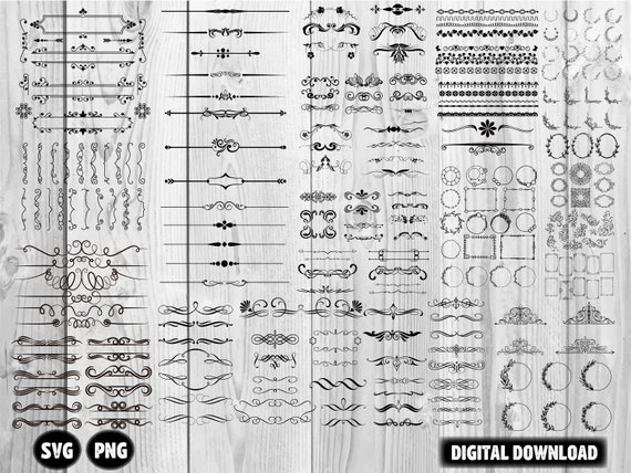 Decorative Elements SVG Ornaments Svg Flourishes SVG Swirls - Etsy