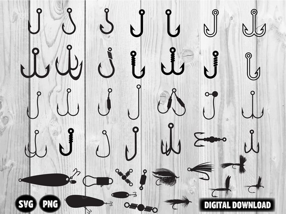 Fish Hooks SVG Bundle Fish Bait Svg Fish Hooks Clipart Fish - Etsy