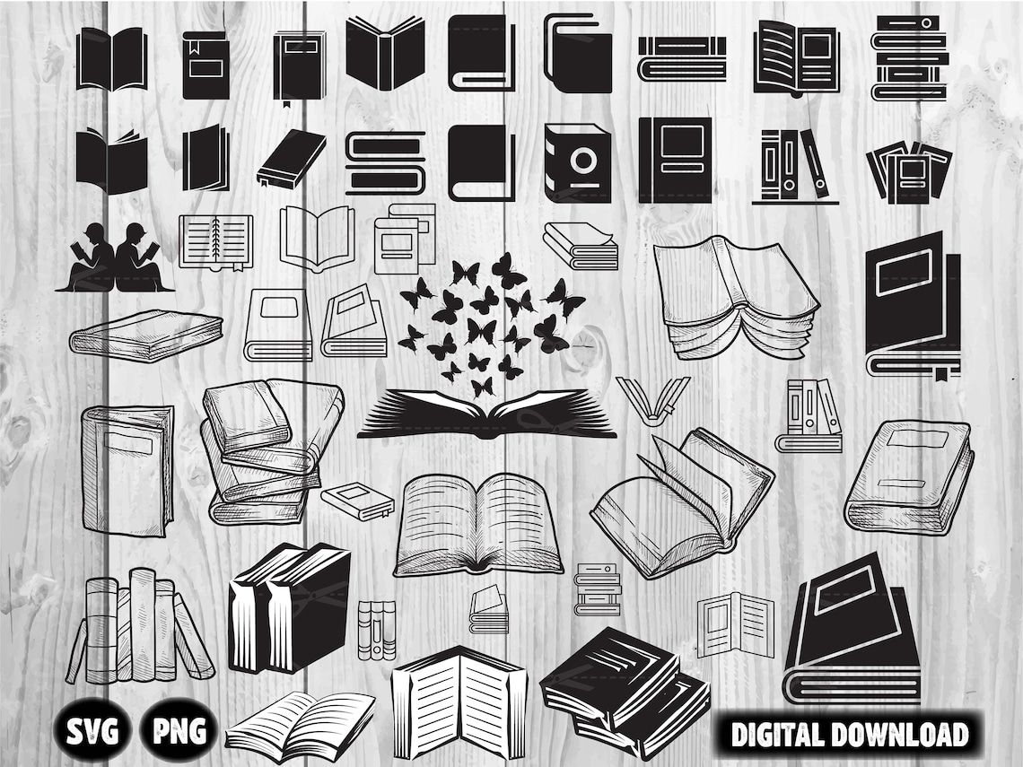 BOOKS SVG BOOKS Svg Cut Files for Cricut Book Svg Cut - Etsy