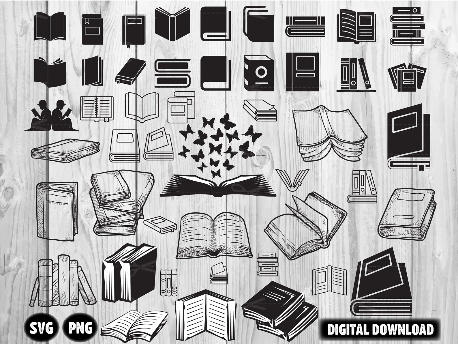 BOOKS SVG BOOKS Svg Cut Files for Cricut Book Svg Cut - Etsy