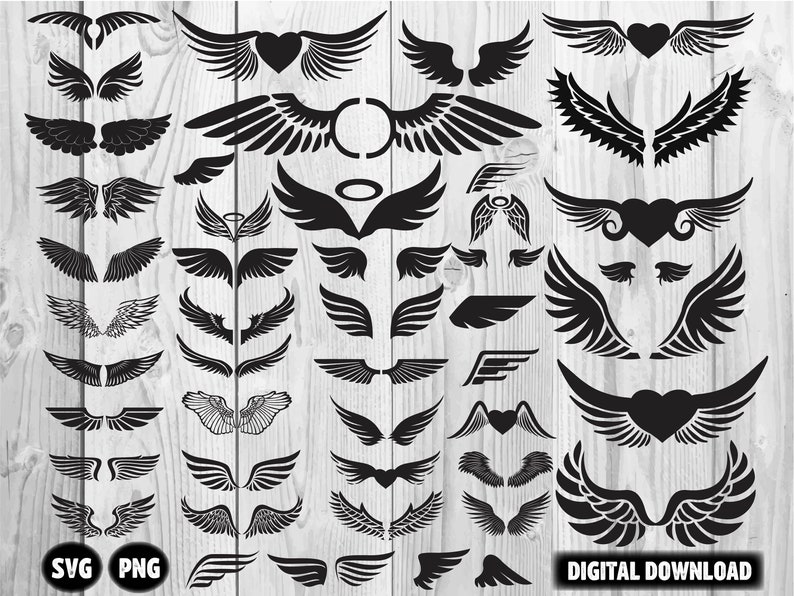 Angel Wings Svg Bundle Memorial Svg Angel Wings Clip Art - Etsy