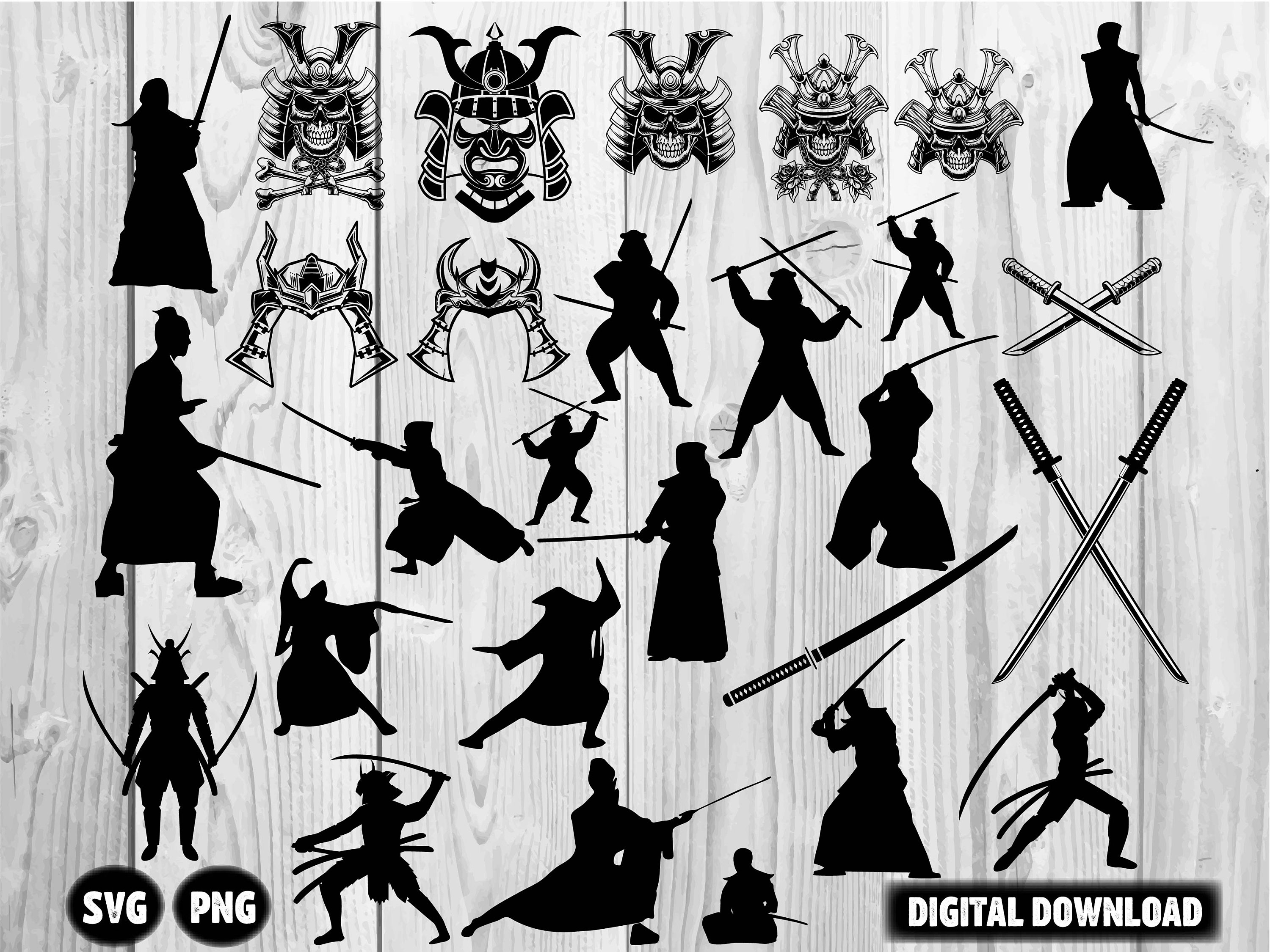 Samurai SVG Samurai Cut File for Cricut Samurai Hemlet Svg - Etsy UK