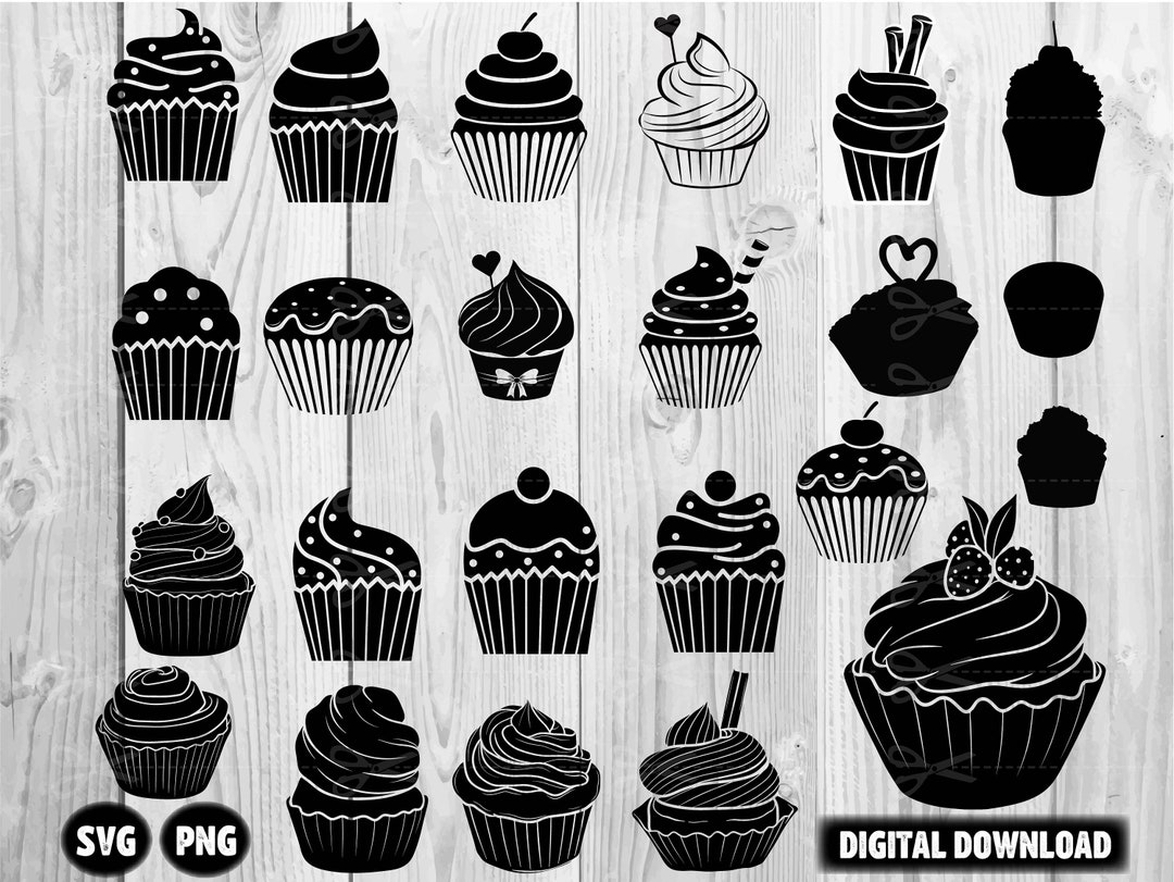 Cupcake Svg, Cupcake Svg Bundle, Cupcake Clipart, Birthday Cupckae Svg ...