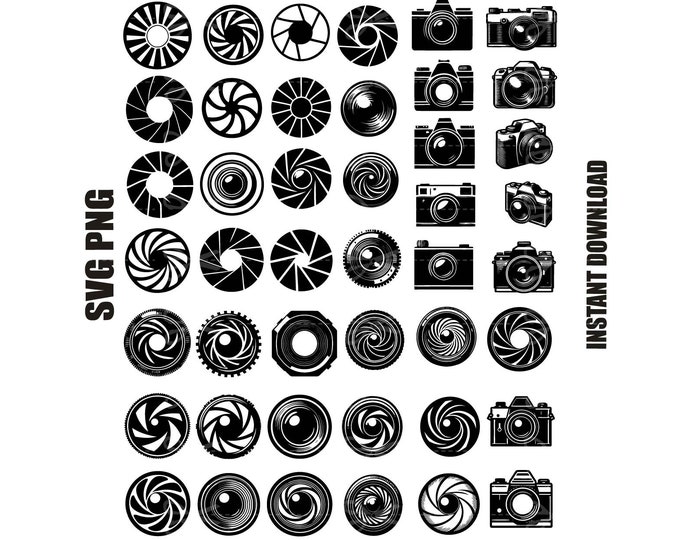 Camera Shutter Svg, Camera Lens Svg, Photography Svg Vector Cut File ...