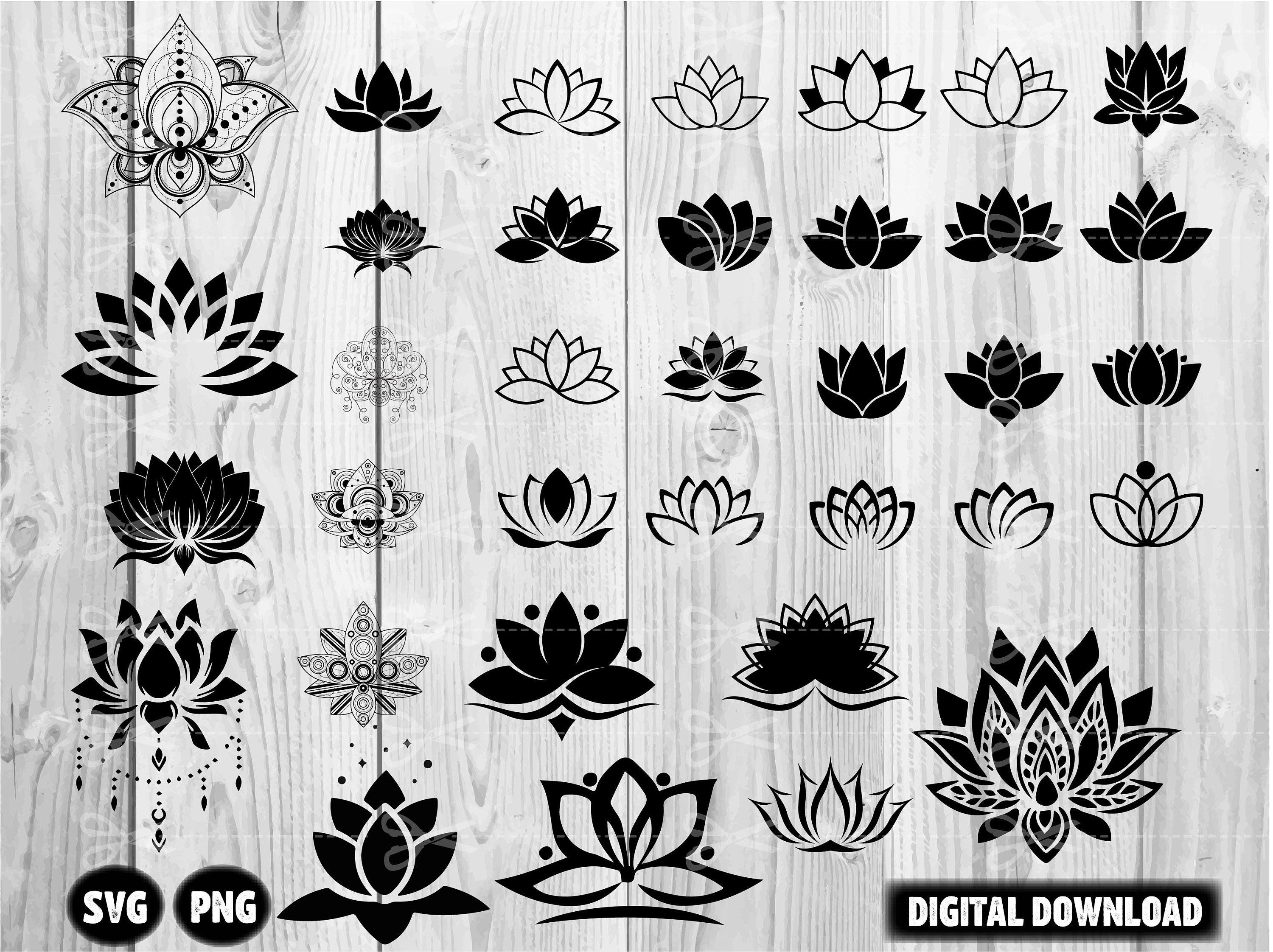 Lotus Flower SVG Lotus Svg Lotus Silhouette Zentangle Lotus - Etsy ...