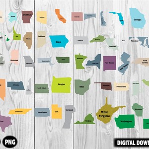 States SVG Bundle, Outline United States Map Svg File, State Design ...