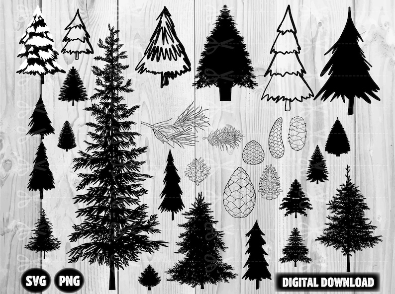 PINE TREE Svg Evergreen Pines Svg Files for - Etsy
