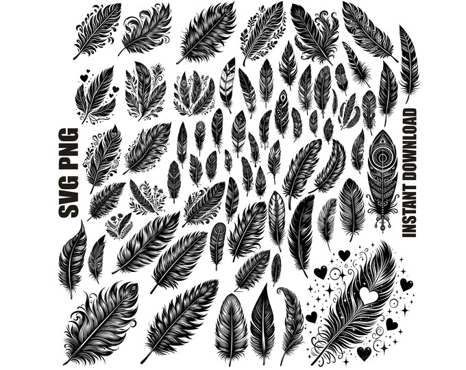 Feder SVG. Federn SVG. Feder Clipart. Feder Silhouette Dateien. SVG ...