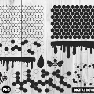Honeycomb Svg, Honeycombs Pattern Svg, DRIPPING Honey Svg, Honey Svg ...