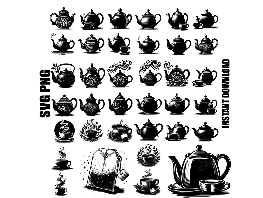 Teapot Svg, Teapots Svg Bundle, Tea Lover Svg, Teapots Cut Files, Tea ...