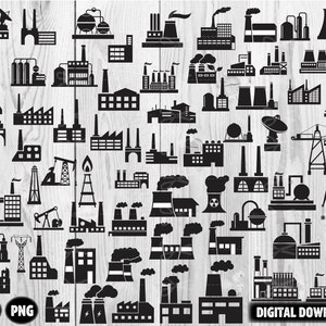 Factory Svg Bundle, Coal Power Plant SVG Cut Files, Industry Smoke ...