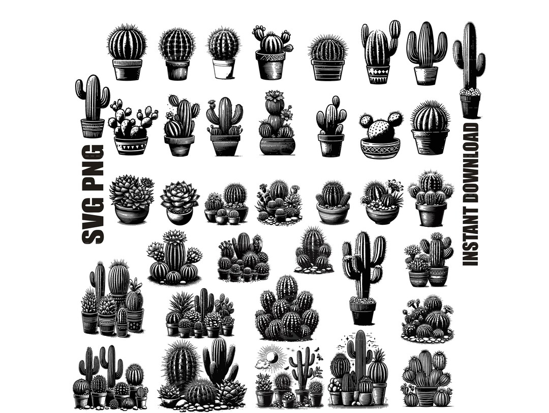 Cactus Svg , Cacti Svg , Succulent Svg,succulents Svg, Cactus Clipart ...