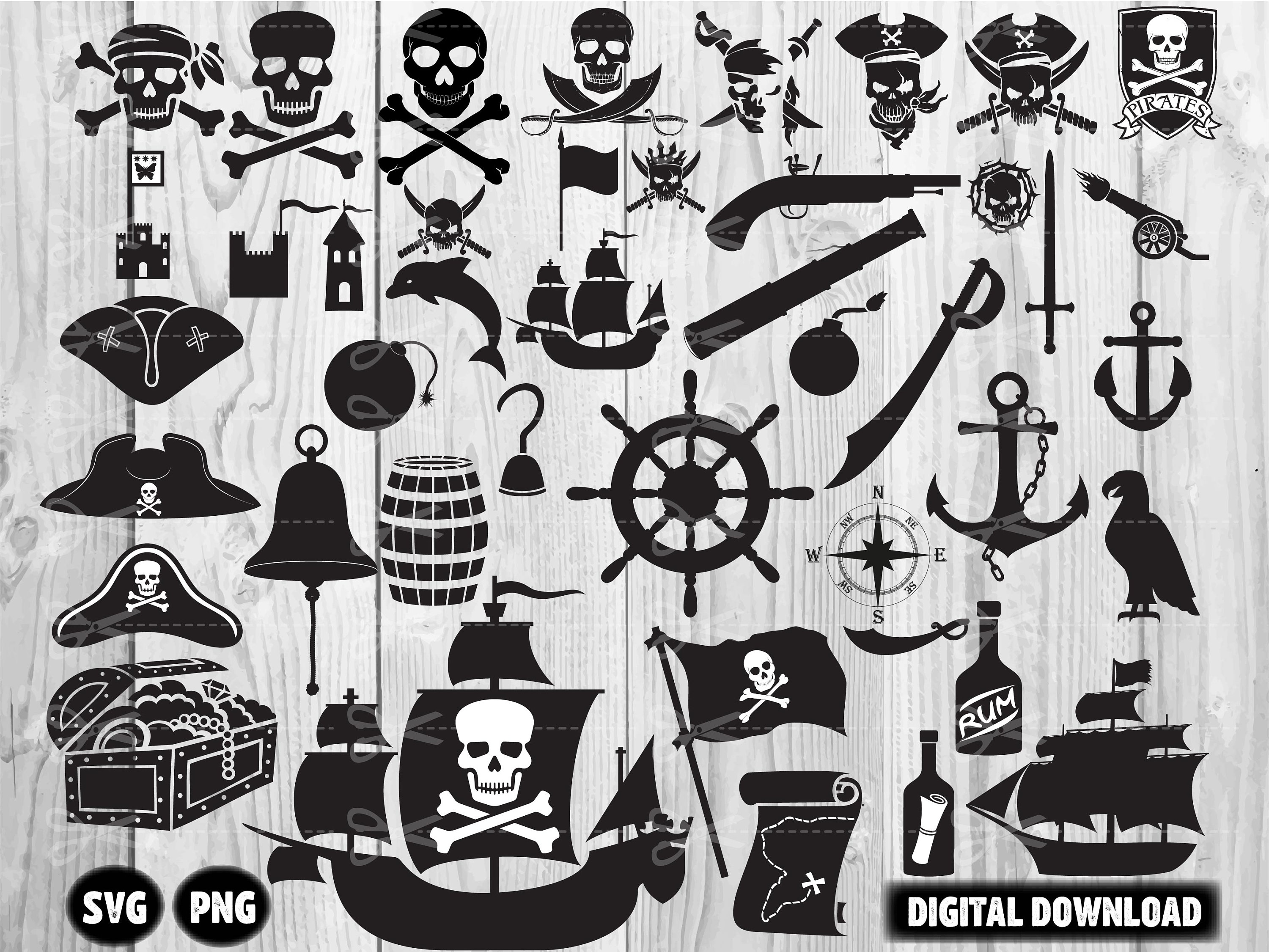Pirate SVG Pirate SVG Bundle Pirate Cut Files Pirate - Etsy UK