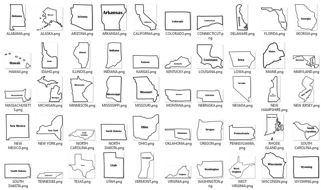 States SVG Bundle Outline United States Map Svg File State - Etsy