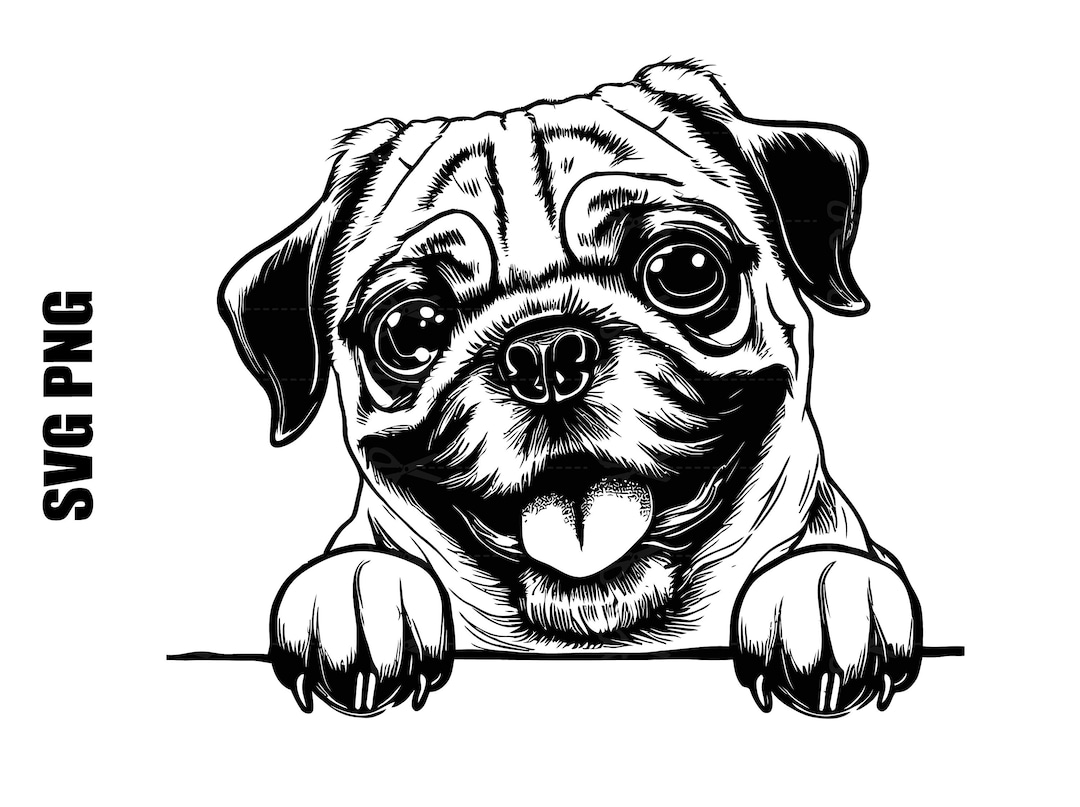 Peeking Puggle Svg, Peeking Puggle Clipart, Puggle Head Svg,peeking ...