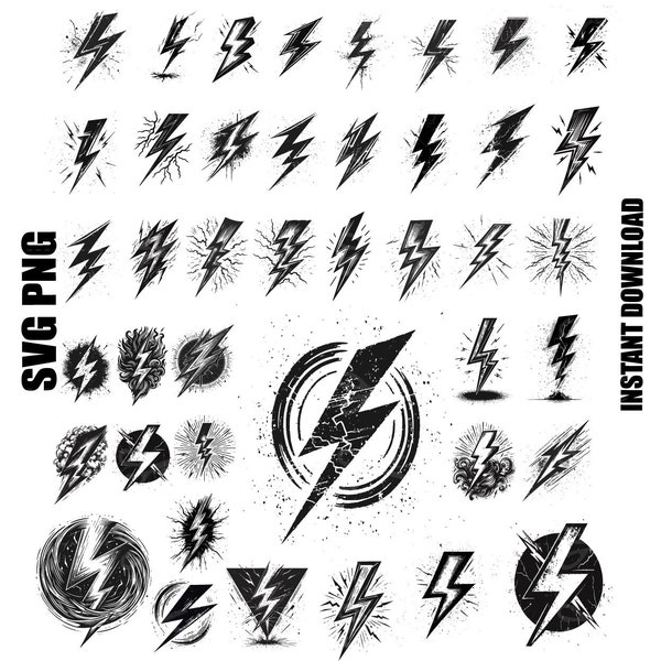 Lightning Svg - Etsy