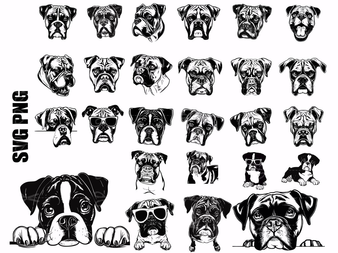 Boxer Dog SVG Boxer Dog Head Svg Boxer Dog Peeking Svg - Etsy