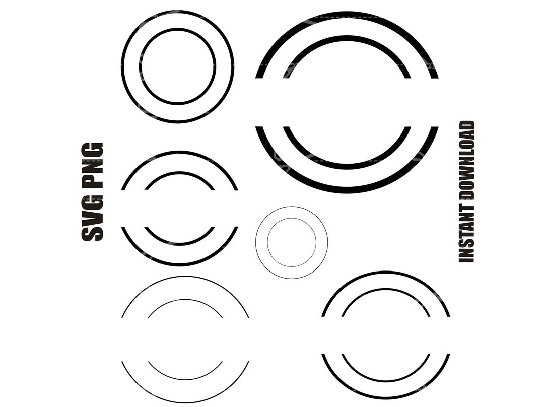 DOUBLE CIRCLE Frame SVG, Circle Monogram Svg, Double Circle Frame Cut ...
