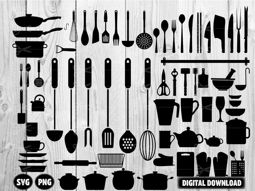 KITCHEN UTENSILS SVG Cooking Svg Kitchen Utensils Svg Cut - Etsy UK