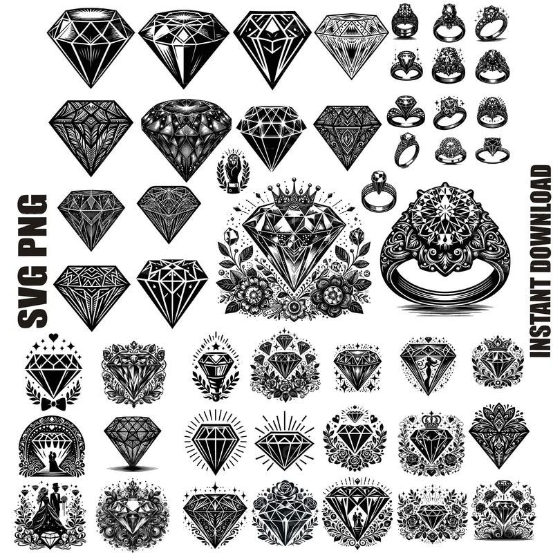 Diamond Ring Svg - Etsy