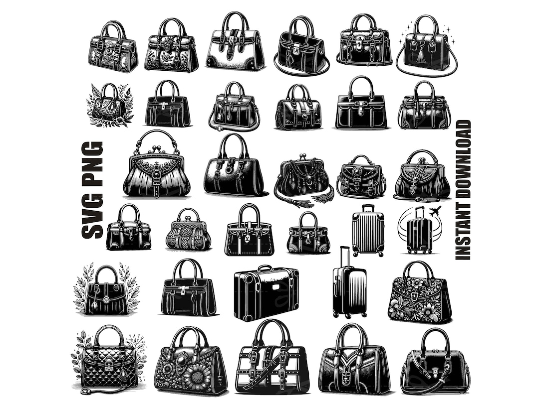 Handbag Svg, Purse Svg, Luggage Svg, Suitcase Svg, Bag Svg Cut Files ...