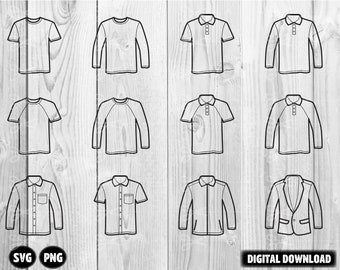 T-SHIRT Outline SVG, TSHIRT Svg Cut Files for Cricut, Shirt Outline Svg ...