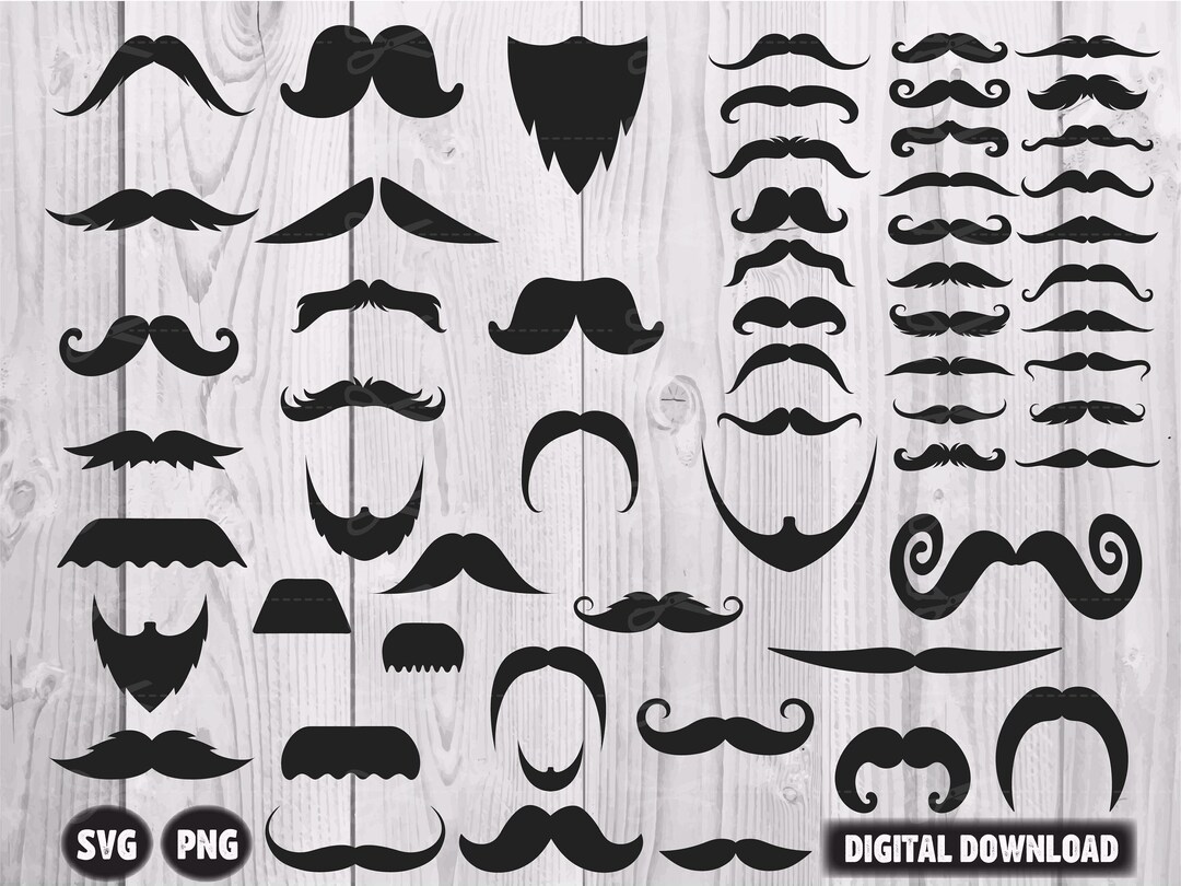 Mustache SVG, Beard Svg, Mustaches Svg, Moustache Cutting File, Beard Clipart, Mustache Clipart ...