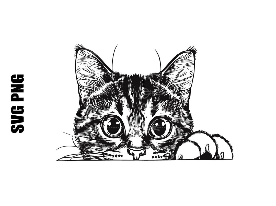 Adorable Peeking Kitty - Cat SVG for Creative Crafts, Cute Cat SVG ...