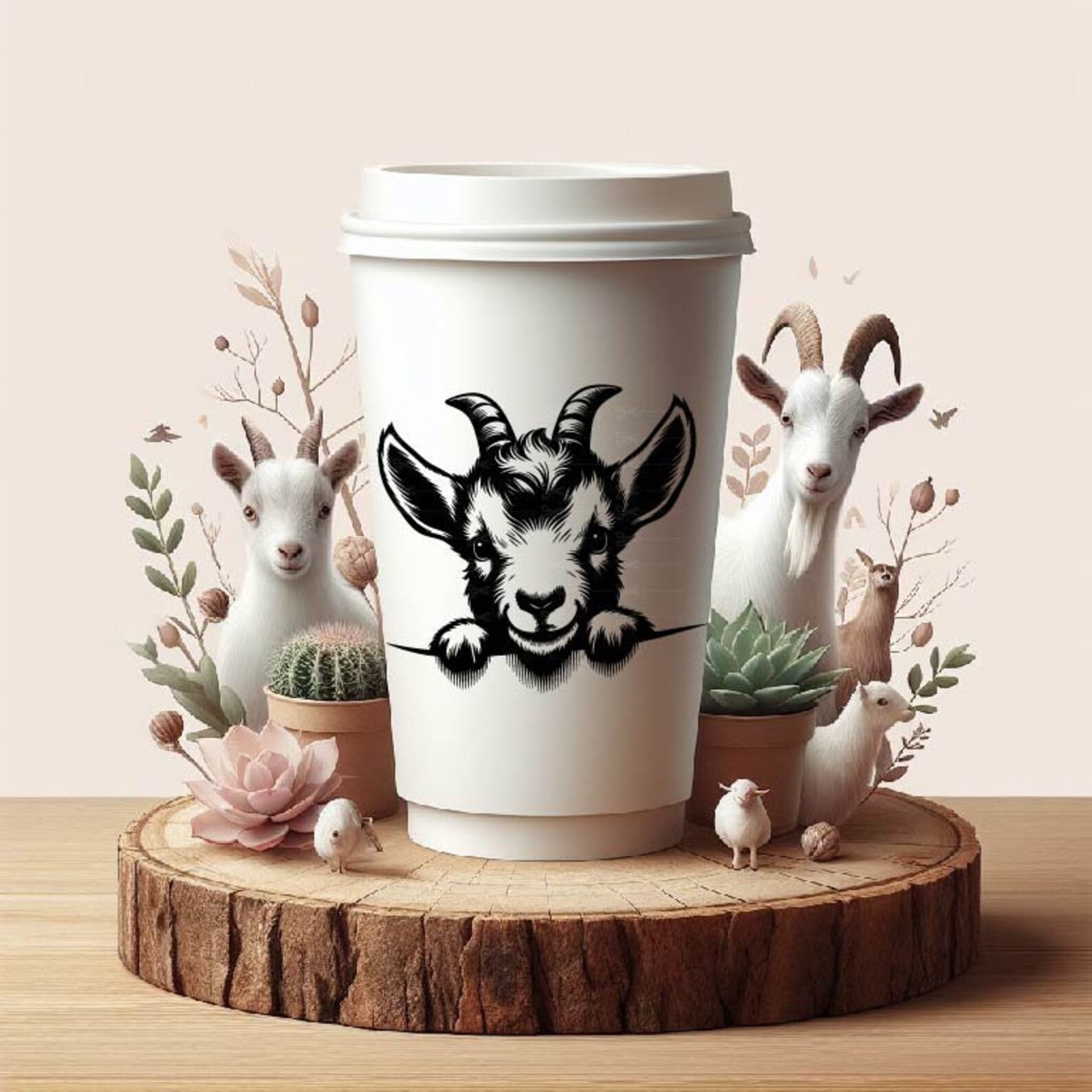 Goat Svg Bundle, Goat Svg, Peeking Goat Svg, Cute Goat, Goat Silhouette ...