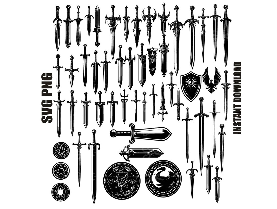 Sword SVG, Sword SVG Bundle, Sword Clipart, File for Cricut, Sword ...