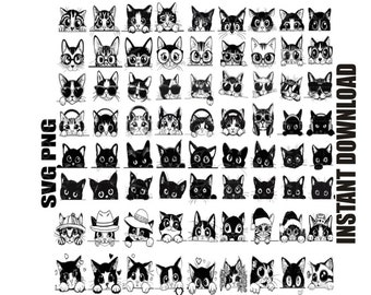 Peeking Kitten SVG, Cat SVG, Cute Kitten Svg, Cat Cut Files, Striped ...