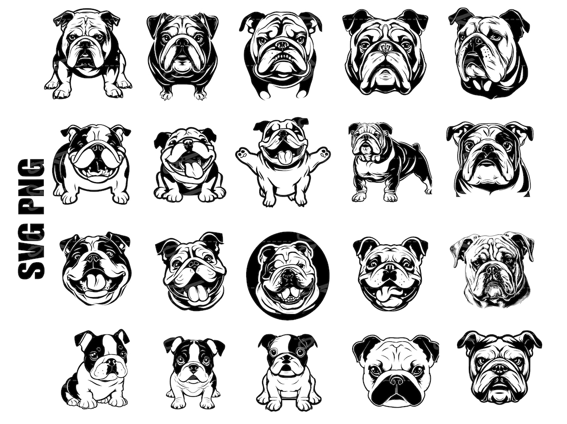 Bulldog SVG Bulldog Svg Bundle Bulldogs Svg Bulldog Head - Etsy