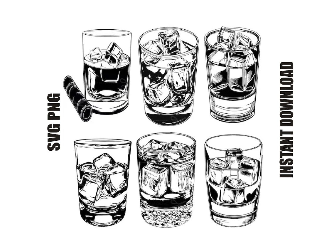 Whiskey Glass With Ice SVG - Digital File for Whiskey Lovers and ...