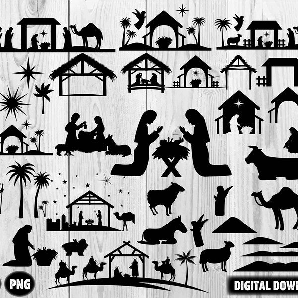 Nativity Silhouette - Etsy
