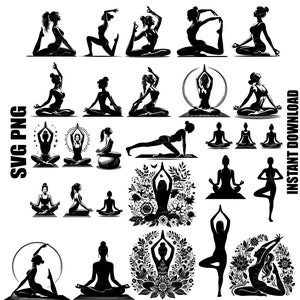 YOGA SVG Bundle, YOGA Svg Cut Files for Cricut, Silhouette, Namaste Svg ...