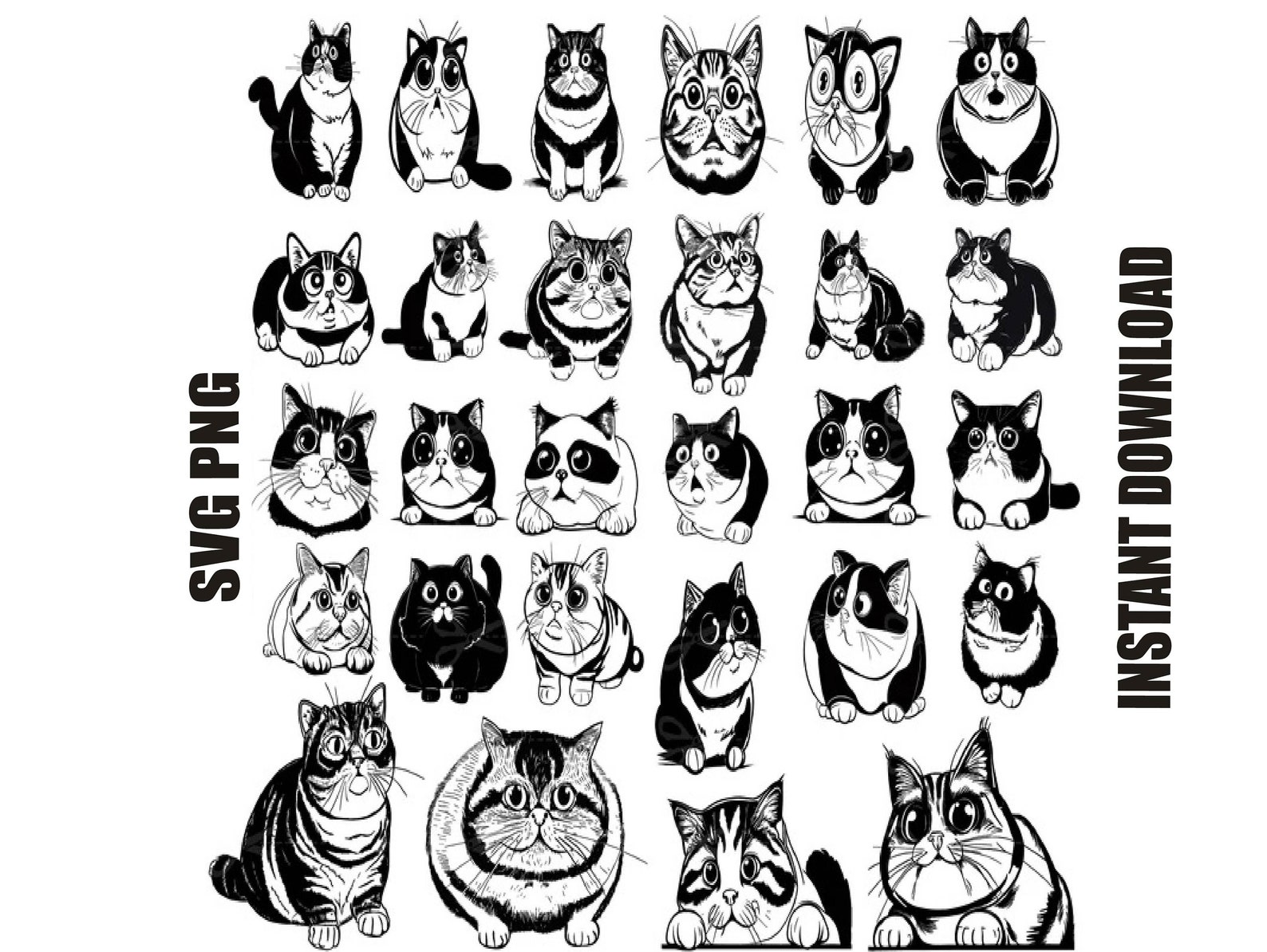 Chonk Cat Svg, Fat Cat Svg, Funny Chonk Cat Svg Cut File for Cricut ...